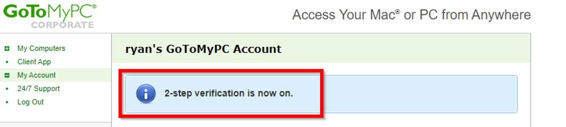 GoToMyPC MFA/2FA Guide for Users – McKim & Creed Service Desk